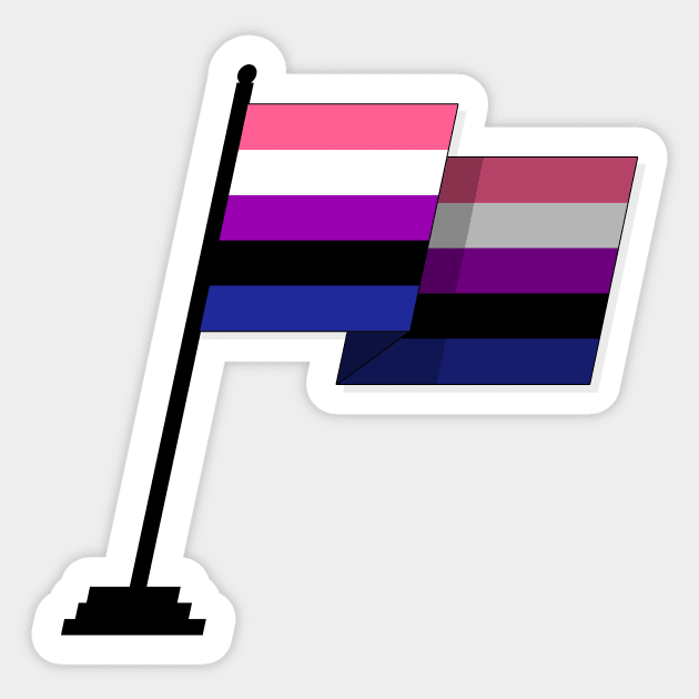 Large Waving Flag in Gender Fluid Pride Flag Colors - Gender Fluid Pride - Sticker | TeePublic